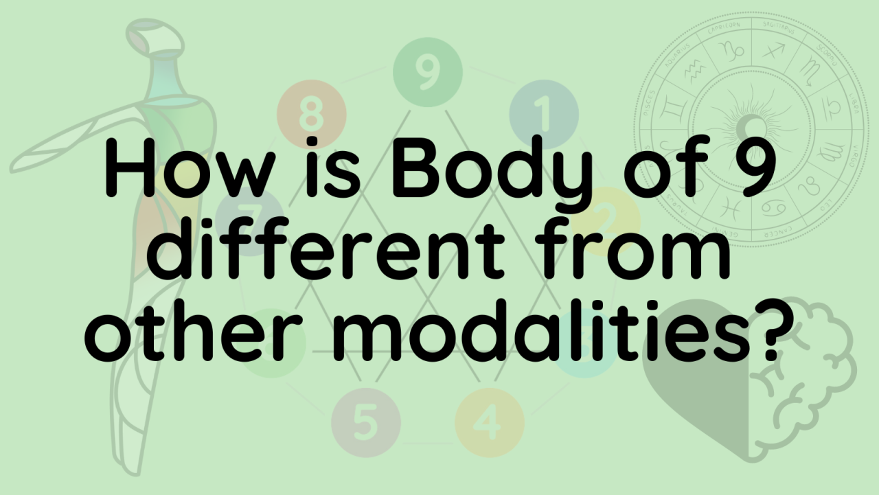 How is Body of 9 different from other modalities? - Body of 9